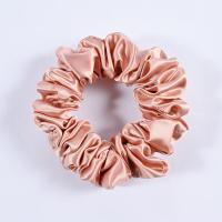 China 100% Pure Mulberry Silk Pink Oversized Scrunchies Hair Ties Elastic Ponytail Holder 8cm for sale