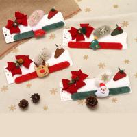 China Christmas Slap Bracelets Hair Clips Set 43g Santa Claus Hair Bows Barrettes for Kids Girls for sale