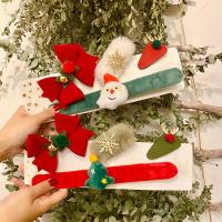 China Christmas Slap Bracelets Hair Clips Set 43g Santa Claus Hair Bows Barrettes for Kids Girls for sale