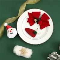 China Christmas Slap Bracelets Hair Clips Set 43g Santa Claus Hair Bows Barrettes for Kids Girls for sale