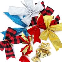 China Christmas Gift Wrapping Ribbon Bows 10mm x 50m Decorative Knots for Party Ornaments for sale