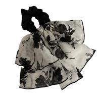 China Elastic Hair Scrunchie Camellia Flower Design One Size for Women Girls Casual Party Wedding for sale