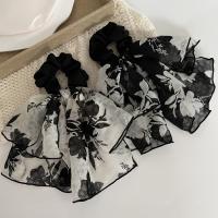 China Elastic Hair Scrunchie Camellia Flower Design One Size for Women Girls Casual Party Wedding for sale