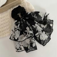 China Elastic Hair Scrunchie Camellia Flower Design One Size for Women Girls Casual Party Wedding for sale