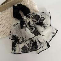 China Elastic Hair Scrunchie Camellia Flower Design One Size for Women Girls Casual Party Wedding for sale