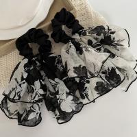 China Elastic Hair Scrunchie Camellia Flower Design One Size for Women Girls Casual Party Wedding for sale