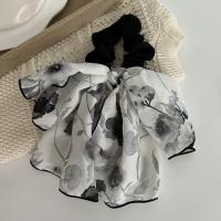 China Elastic Hair Scrunchie Camellia Flower Design One Size for Women Girls Casual Party Wedding for sale