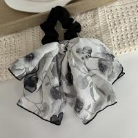 China Elastic Hair Scrunchie Camellia Flower Design One Size for Women Girls Casual Party Wedding for sale