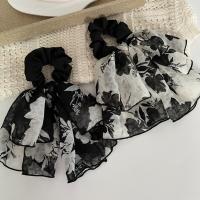 China Elastic Hair Scrunchie Camellia Flower Design One Size for Women Girls Casual Party Wedding for sale