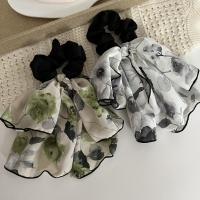 China Elastic Hair Scrunchie Camellia Flower Design One Size for Women Girls Casual Party Wedding for sale