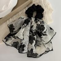 China Elastic Hair Scrunchie Camellia Flower Design One Size for Women Girls Casual Party Wedding for sale