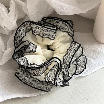 China Organza Lace Hair Scrunchies One Size Women Girls Hair Ties Elastic Hair Bands for sale
