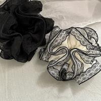 China Organza Lace Hair Scrunchies One Size Women Girls Hair Ties Elastic Hair Bands for sale