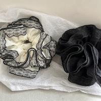 China Organza Lace Hair Scrunchies One Size Women Girls Hair Ties Elastic Hair Bands for sale