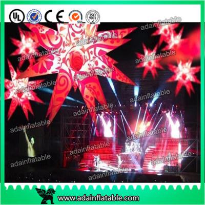 China Illuminating Event Hanging Decoration LED Light Inflatable Star Red Inflatable for sale