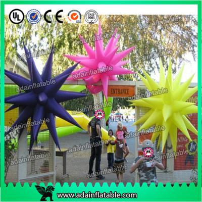 China Purple Pink Yellow 2m Inflatable Star Balloons With Lights Oxford Cloth for sale