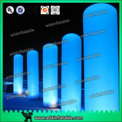 China Outdoor Event Decoration Oxford Cloth White LED Light Inflatable Pillar for sale