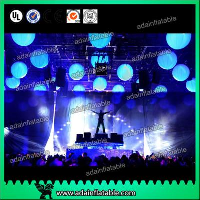 China Giant Event Decoration Hanging Inflatable White Ball With LED Light for sale