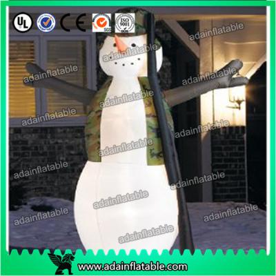 China Christmas Yard Decoration Inflatable Snowman Cartoon With LED Light for sale