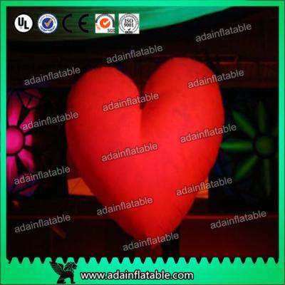 China Night Club Valentine's Day Event Hanging Red Lighting 1m Inflatable Heart Decoration for sale