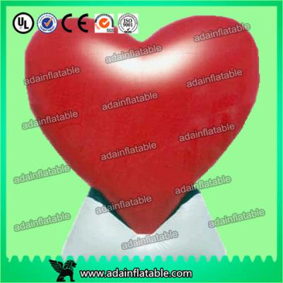 China Customized Lovely Big Red Inflatable Heart With Led Lights For Festival , Diameter 3m for sale