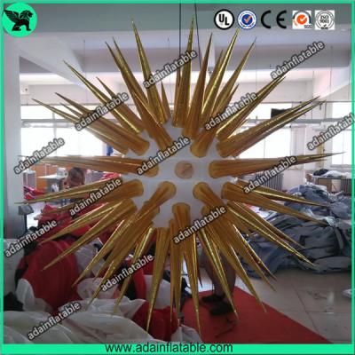 China Golden Inflatable Star With LED Light/Festival Event Decoration Inflatable for sale