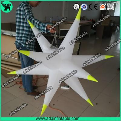 China Holiday Event Decoration 210T White 1.5m Inflatable Star With LED Light for sale