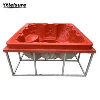 China 8-person all-seater square hot tub mould for wood-fired hot tub, hot tub with wood burner, hot tub with a stove bathtub for sale