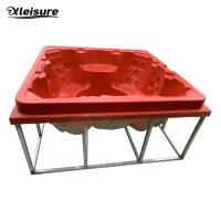 China 8-person all-seater square hot tub mould for wood-fired hot tub, hot tub with wood burner, hot tub with a stove bathtub for sale