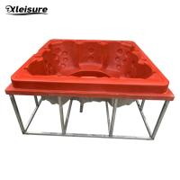 China 8-person all-seater square hot tub mould for wood-fired hot tub, hot tub with wood burner, hot tub with a stove bathtub for sale