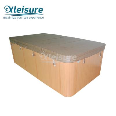 China Foldable Whirlpool Swim Spa Covers Hard Plastic Floating Hot Tub Cover for sale