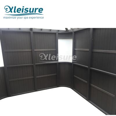 China Stylish Enclosed Hot Tub Gazebo , Hot Tub Shelters Gazebo 2.4m × 2.4m  × 3.6m Height for sale