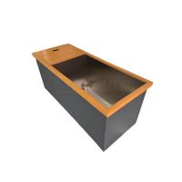 China Customized Logo Rectangular Stainless Steel Wood Spa Massage Tub Portable Ice Bath Tub for Athlete Cold Whirlpool Bathtubs for sale