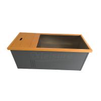 China Customized Logo Rectangular Stainless Steel Wood Spa Massage Tub Portable Ice Bath Tub for Athlete Cold Whirlpool Bathtubs for sale