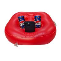 China Outdoor Red Inflatable Spa Bar Hot Tub Tray 6 Holes PVC Floating Drink Tray Wine Holder Plastic Handles-Pool Tools Accessories for sale
