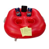 China Outdoor Red Inflatable Spa Bar Hot Tub Tray 6 Holes PVC Floating Drink Tray Wine Holder Plastic Handles-Pool Tools Accessories for sale
