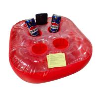 China Transparent Red Floating Drink Tray with 6 Holes and Plastic Handles Inflatable Spa Bar Hot Tub Tray-Pool Tools & Accessories for sale