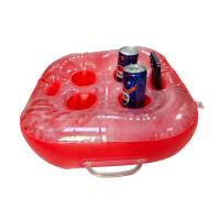 China Transparent Red Floating Drink Tray with 6 Holes and Plastic Handles Inflatable Spa Bar Hot Tub Tray-Pool Tools & Accessories for sale