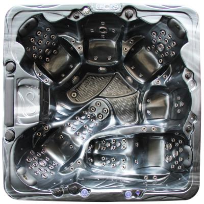 China 7803 6-Person Outdoor Spa Tub 150 Jets European Design Freestanding Square Shape Air Whirlpool Massage Balboa Control System for sale