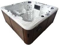 China 7803 6-Person Outdoor Spa Tub 150 Jets European Design Freestanding Square Shape Air Whirlpool Massage Balboa Control System for sale