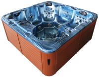 China 7803 6-Person Outdoor Spa Tub 150 Jets European Design Freestanding Square Shape Air Whirlpool Massage Balboa Control System for sale