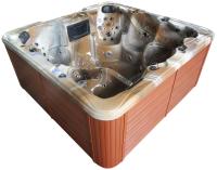 China 7803 6-Person Outdoor Spa Tub 150 Jets European Design Freestanding Square Shape Air Whirlpool Massage Balboa Control System for sale