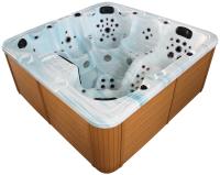 China 7803 6-Person Outdoor Spa Tub 150 Jets European Design Freestanding Square Shape Air Whirlpool Massage Balboa Control System for sale