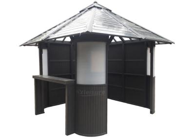 China Duty PS Materials Spa Gazebo Burn Resistance Outdoor Brown Luxurious Strong Heavy for sale