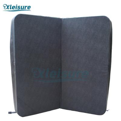 China Specialist Rounded-corners Graphite Square Spa Insulation Cover Vinyl Hot Tub Spa Covers For Indoor Or Outdoor for sale