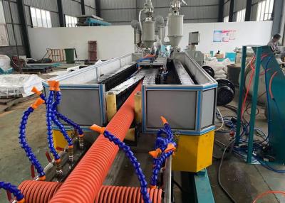 China 100-630mm Double Wall Corrugated Pipe Making Machine PE Pipe for sale