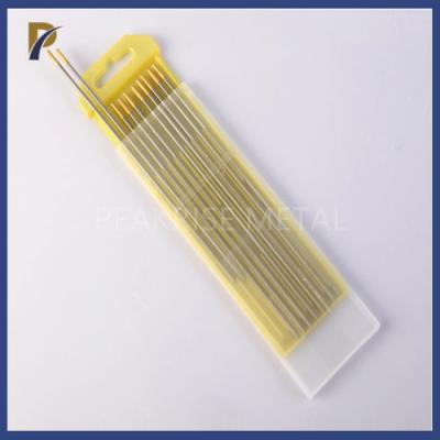 China WT10 Thoriated Tungsten Electrode 2.4mm x 175mm Yellow TIG Welding Rod 1% ThO2 for sale