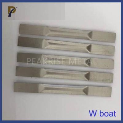 China Stamping Tungsten Evaporation Boat 0.2mm Thickness for Vacuum Resistive Evaporation Coating Source for sale