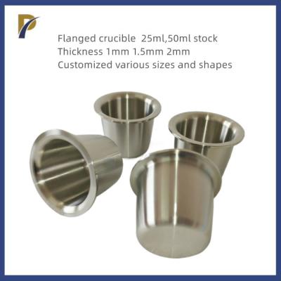 China Zirconium Crucible with Rims Zr702 for Laboratory Analysis and Precious Metal Melting 40-150mm for sale