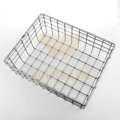 China Reinforced Welded Joints Welded Wire Basket With Handle For Easy Carrying for sale